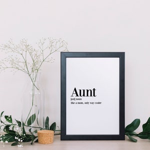Aunt Definition Print, Gift for Aunt, Dictionary Print Home Decor - Etsy UK