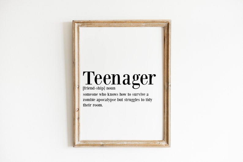 Teenager Definition Print Funny Teen Bedroom Decor Poster | Etsy