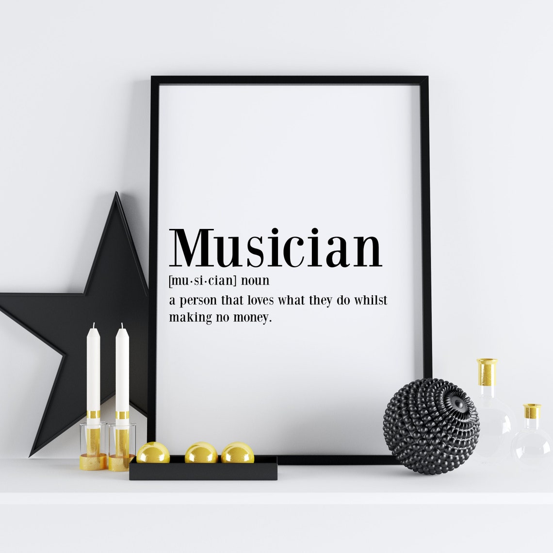 Musician Definition Print, Quote Print, Music Gift, Minimalist Quote ...
