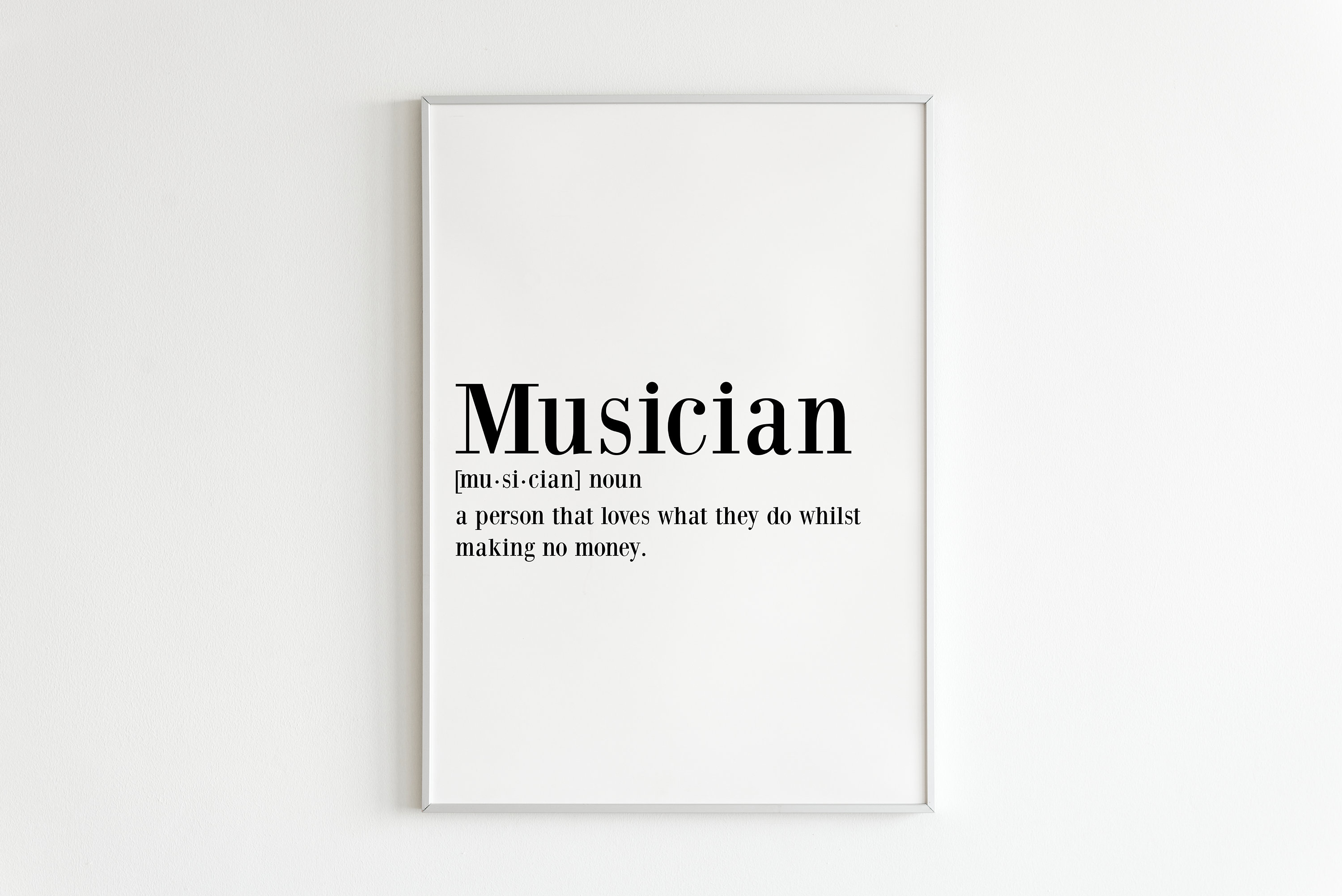 Musician Definition Print, Quote Print, Music Gift, Minimalist Quote ...
