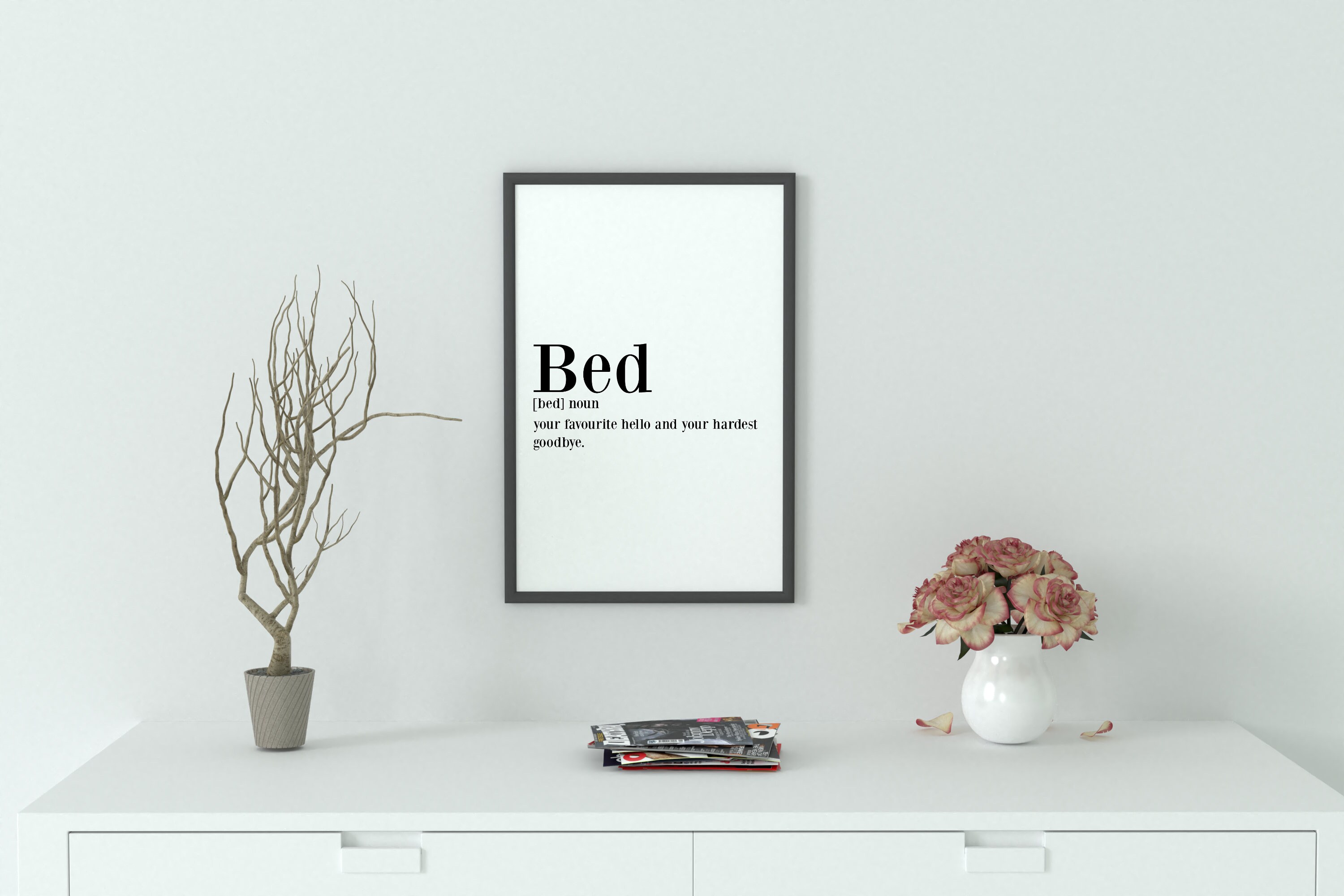 Bed Definition Printable Print Bedroom Print Over the Bed - Etsy