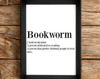 Bookworm Definition Print Poster - Etsy