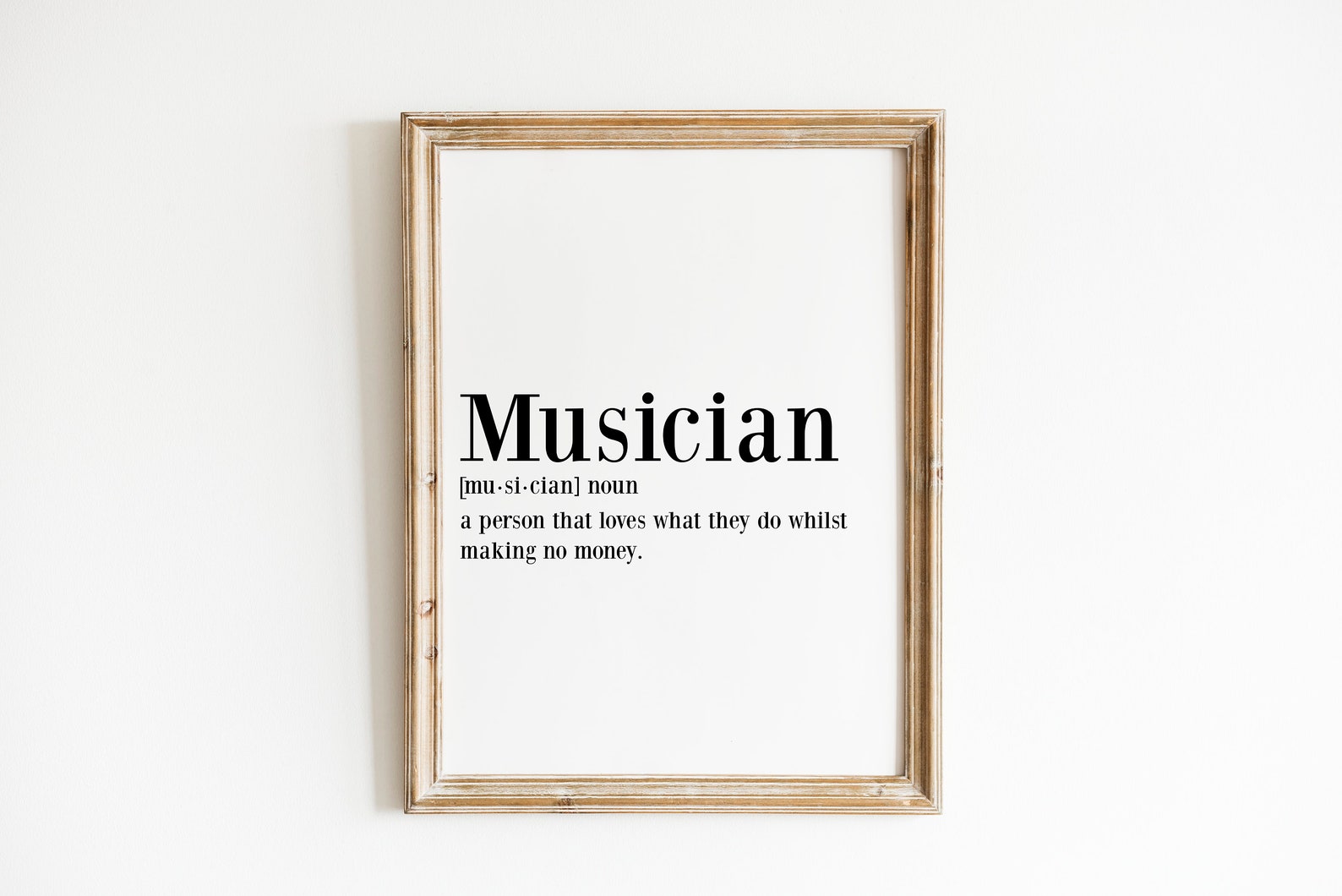 Musician Definition Print, Quote Print, Music Gift, Minimalist Quote ...