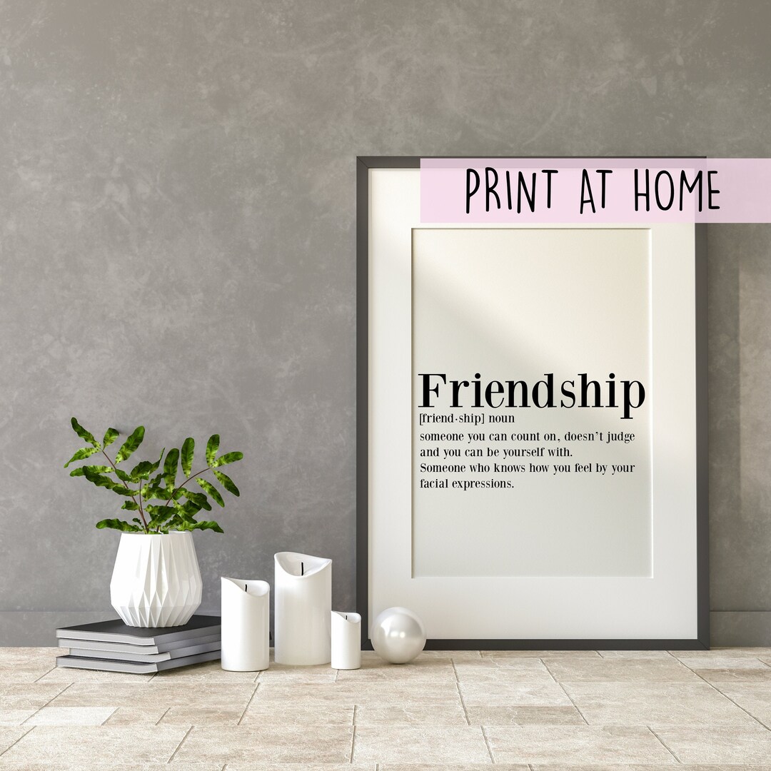 Friendship Definition Printable Print, Bestie Best Friend Gift ...