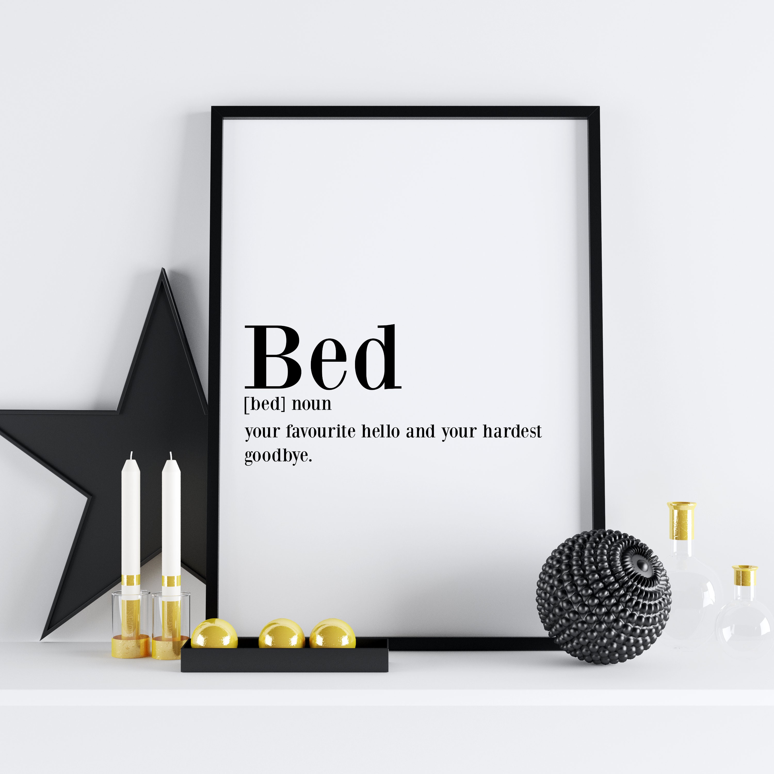 Bed Definition Printable Print Bedroom Print Over the Bed - Etsy