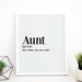 Aunt Definition Print, Gift for Aunt, Dictionary Print Home Decor - Etsy UK