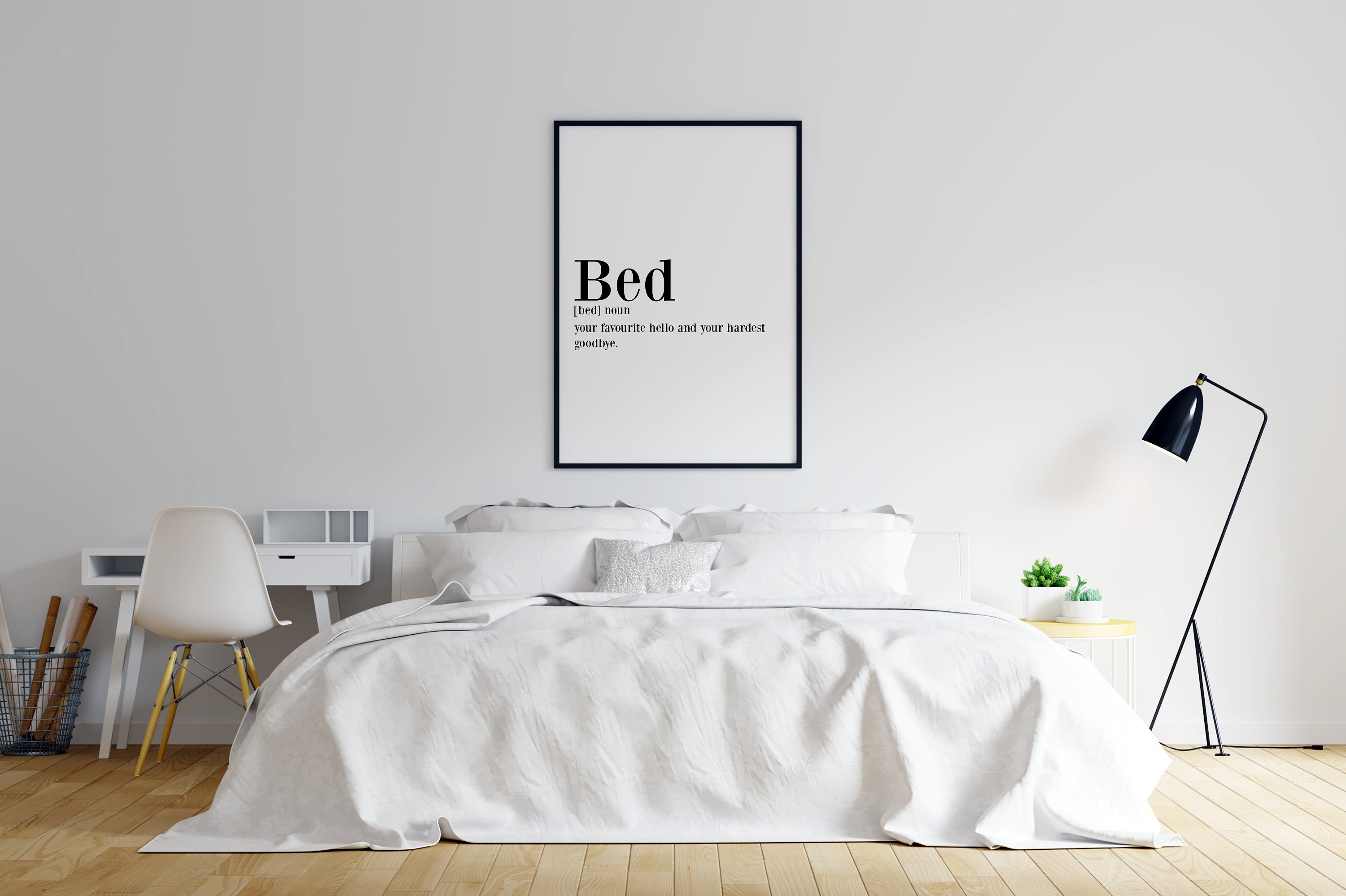 Bed Definition Print, Bedroom Print, Over the Bed Sign, Typography ...