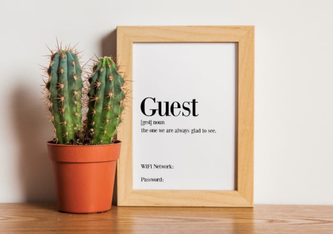 Guest Definition Wifi Password Sign, Internet Sign, Personalised Sign ...