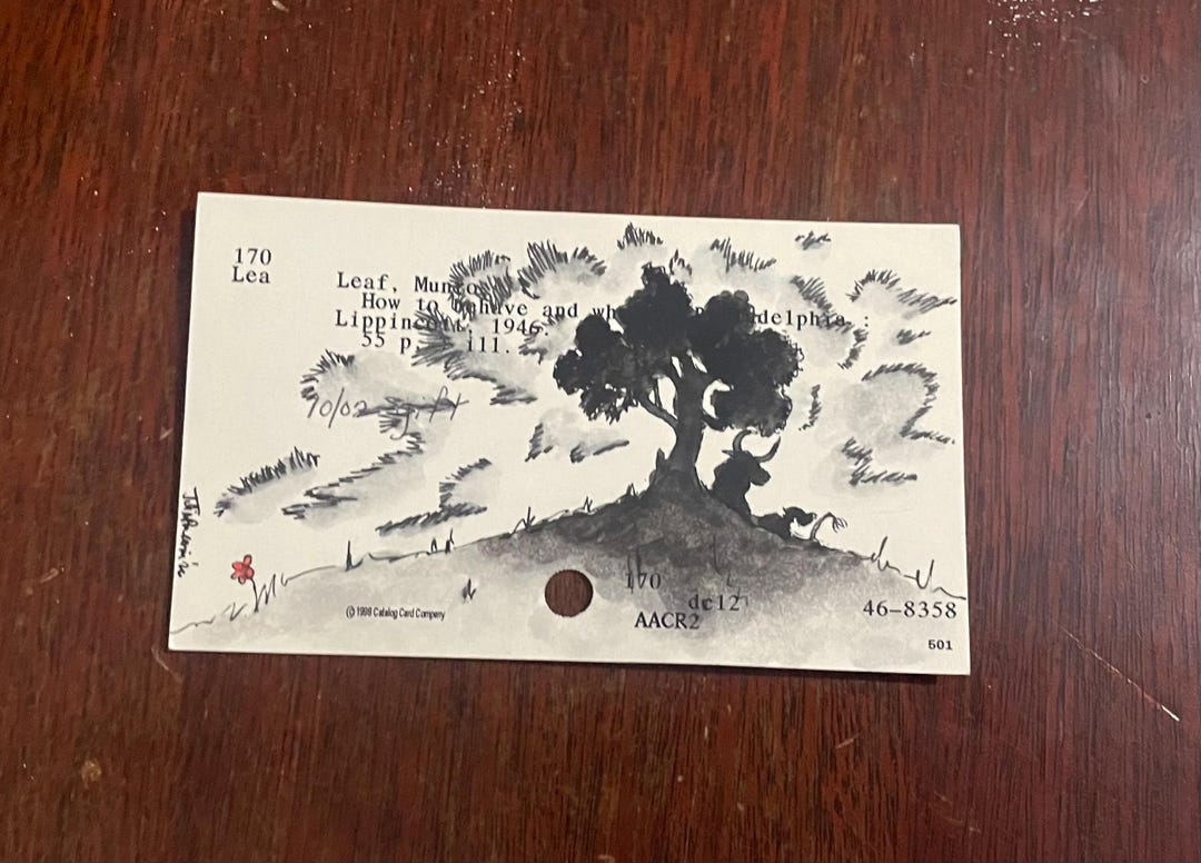 Ferdinand the Bull Original Watercolor Illustration Card Catalog Art - Etsy