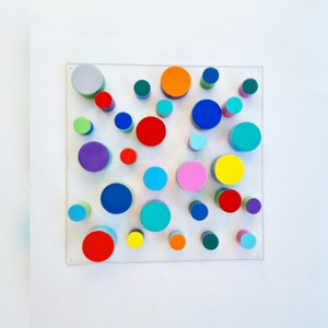 Hand Painted Cylinders With Different Heights and Sizes. Wood Wall Wall ...