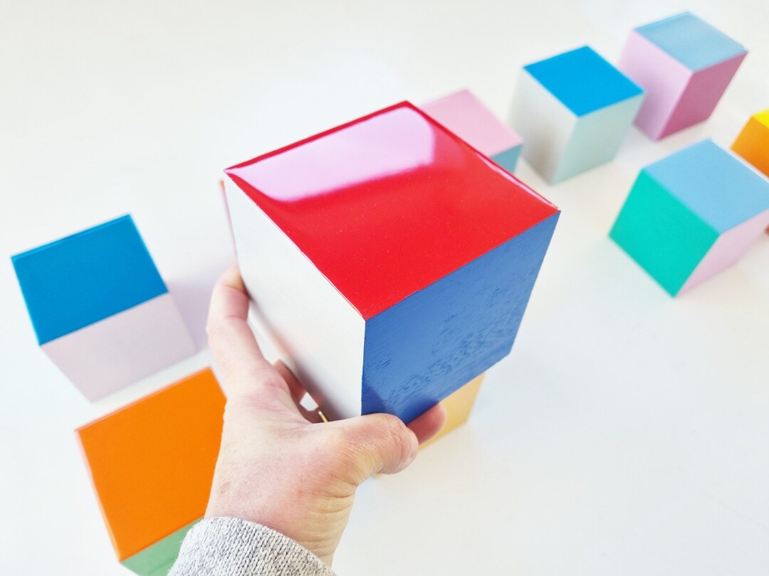 Extra Large Wood Cubes 3.6 X 3.6. Hand-painted Wooden XL Blocks With ...