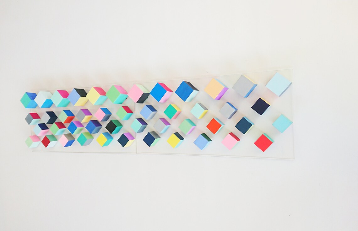 Wood Wall Art. Rectangular Large Long and Narrow Mosaic | Etsy