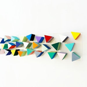 Geometric Wood Wall Art. 3d Wall Art, Wooden Triangles, Home Design ...
