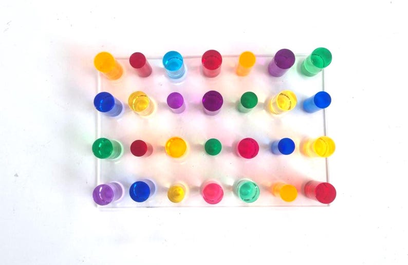 Colorful Acrylic Peg Wall Art – Modern Playful Sculpture (8x12 Inches ...