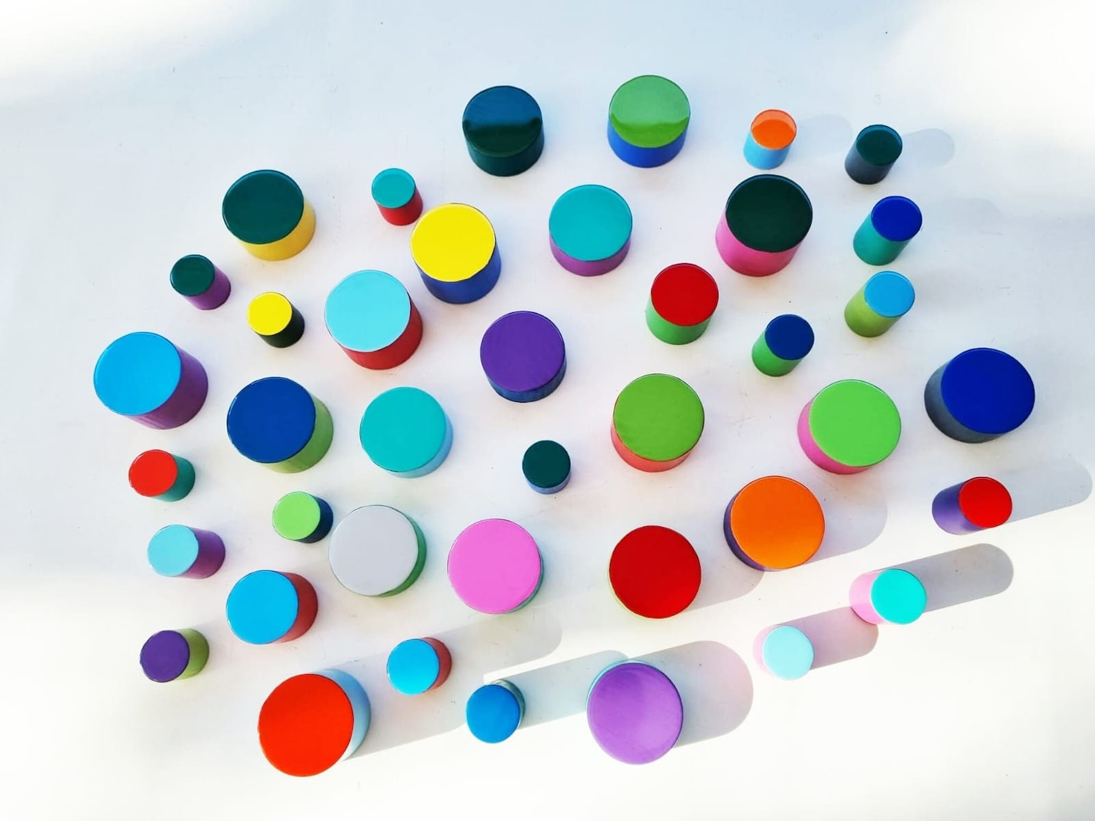 PACKS of Hand Painted Colored Cylinders With High - Etsy