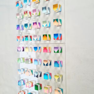 Large Wall Art. 3d Installation, Hand Painted 3d Acrylic Cubes ...