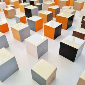 Set of Cubes, Hand Painted With High Quality,shiny Epoxy Resin Front ...