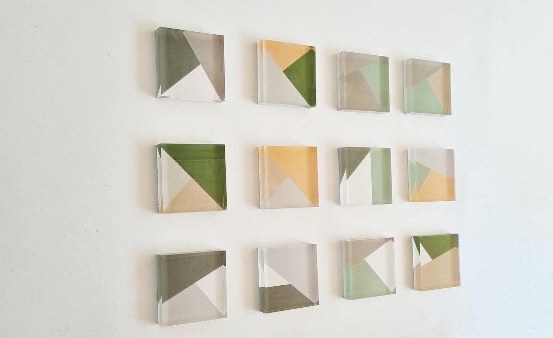 Hand Painted Transparent Acrylic Tiles. Each Block is a Small Work of ...