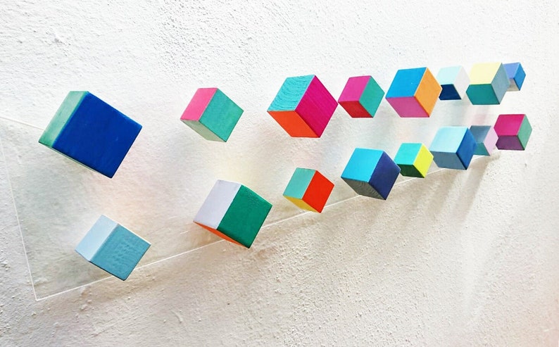 Long and narrow wood wall art.© Floating and transparent base. | Etsy