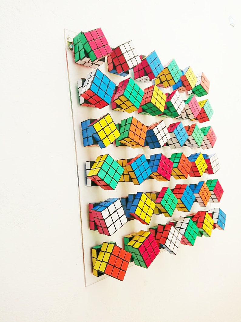 Unique Rubiks Cube wall art. © Magic cube puzzle wall piece. | Etsy