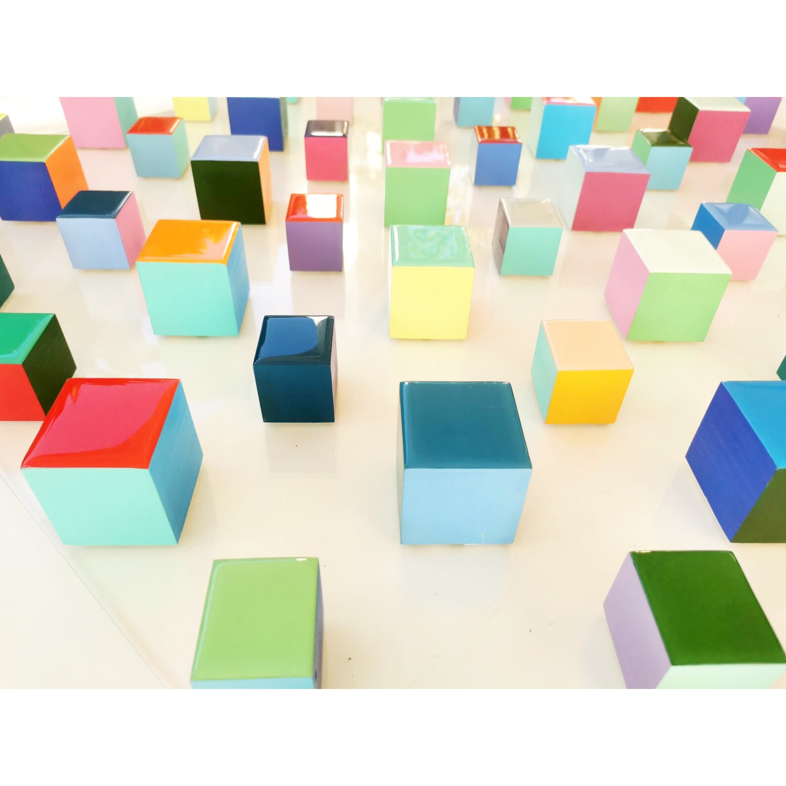 Wood Wall Art Modern Wood Cubes With Resin Finish on Top. - Etsy