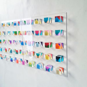 Large Wall Art. 3d Installation, Hand Painted 3d Acrylic Cubes ...