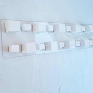 3d Wall Art. White Wood Blocks With Resin on Acrylic Panel. Elegant ...