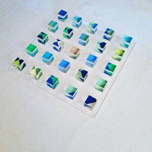 Hand Painted Transparent Acrylic Cube Wall Art: Modern 3D Sculpture ...