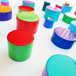 PACKS of Hand Painted Colored Cylinders With High Quality Shiny Epoxy ...