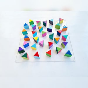 Triangles Wall Art. Wood Wall Art, 3d Art. Wood Sculpture. Hand-painted ...