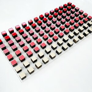 Gradient Red Wood Wall Art. Hand Painted Wood Cubes With Resin Finish ...