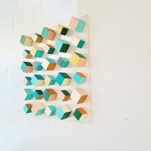 Abstract Wood Wall Art Geometric Block Art Sculpture Wall - Etsy