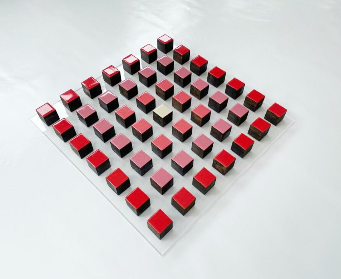 Wood Wall Art With Resin Finish Red and White. 3D Art Wooden - Etsy