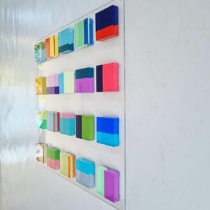 Hand-painted Acrylic Block Wall Art: Geometric Modern Decor - Etsy