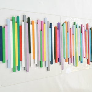 Wood Wall Art. Slats Wall Art in Happy and Bold Colors. 3D Art, Modern ...