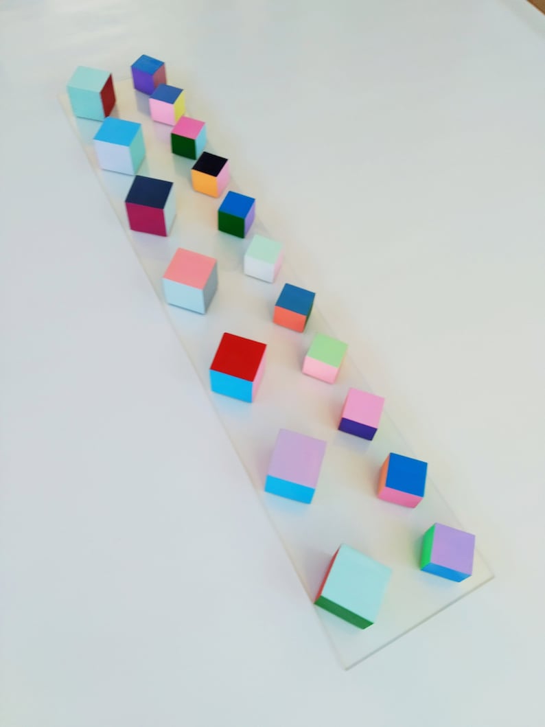 3D Wood Cubes © Hand Painted in Bright Colors. Perfect for - Etsy