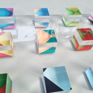 Large Wall Art. 3d Installation, Hand Painted 3d Acrylic Cubes ...