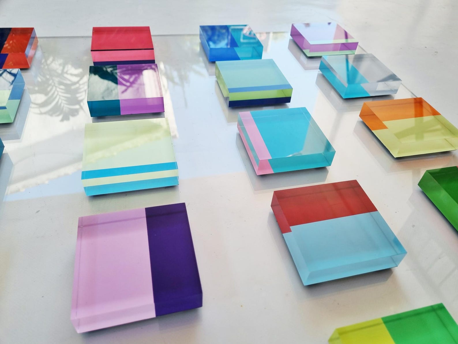 Hand-painted Acrylic Block Wall Art: Geometric Modern Decor - Etsy