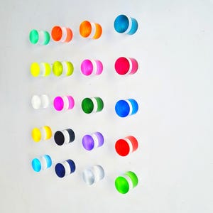 Set of 15 Hand-painted Acrylic Cylinders | Colorful 3D Wall Art ...