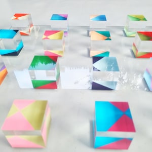 Large Wall Art. 3d Installation, Hand Painted 3d Acrylic Cubes ...