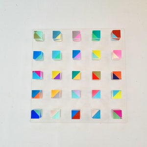 Hand-painted Acrylic Cube Wall Decor, Geometric Pop Art, Lucite Panel ...