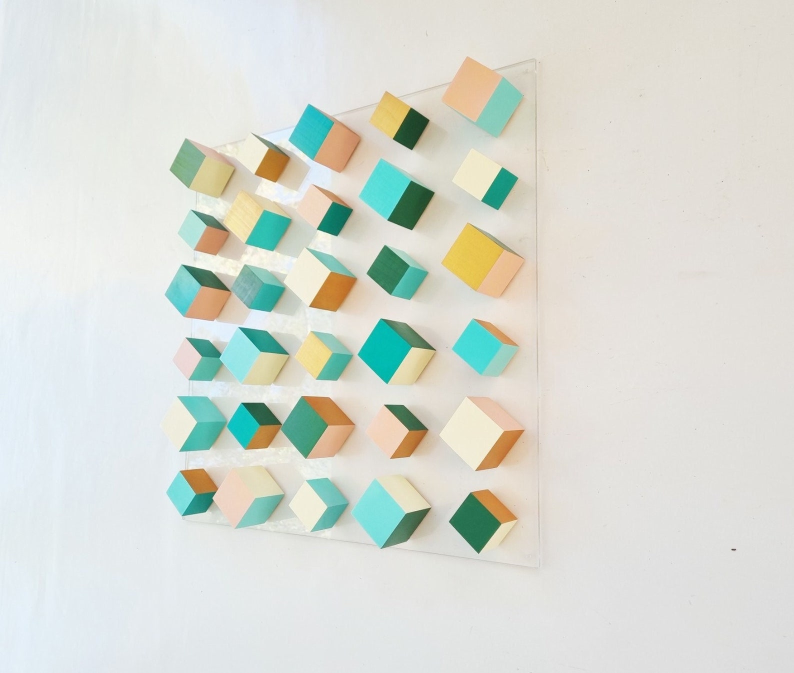 Abstract Wood Wall Art Geometric Block Art Sculpture Wall - Etsy
