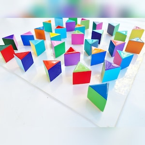 Triangles Wall Art. Wood Wall Art, 3d Art. Wood Sculpture. Hand-painted ...