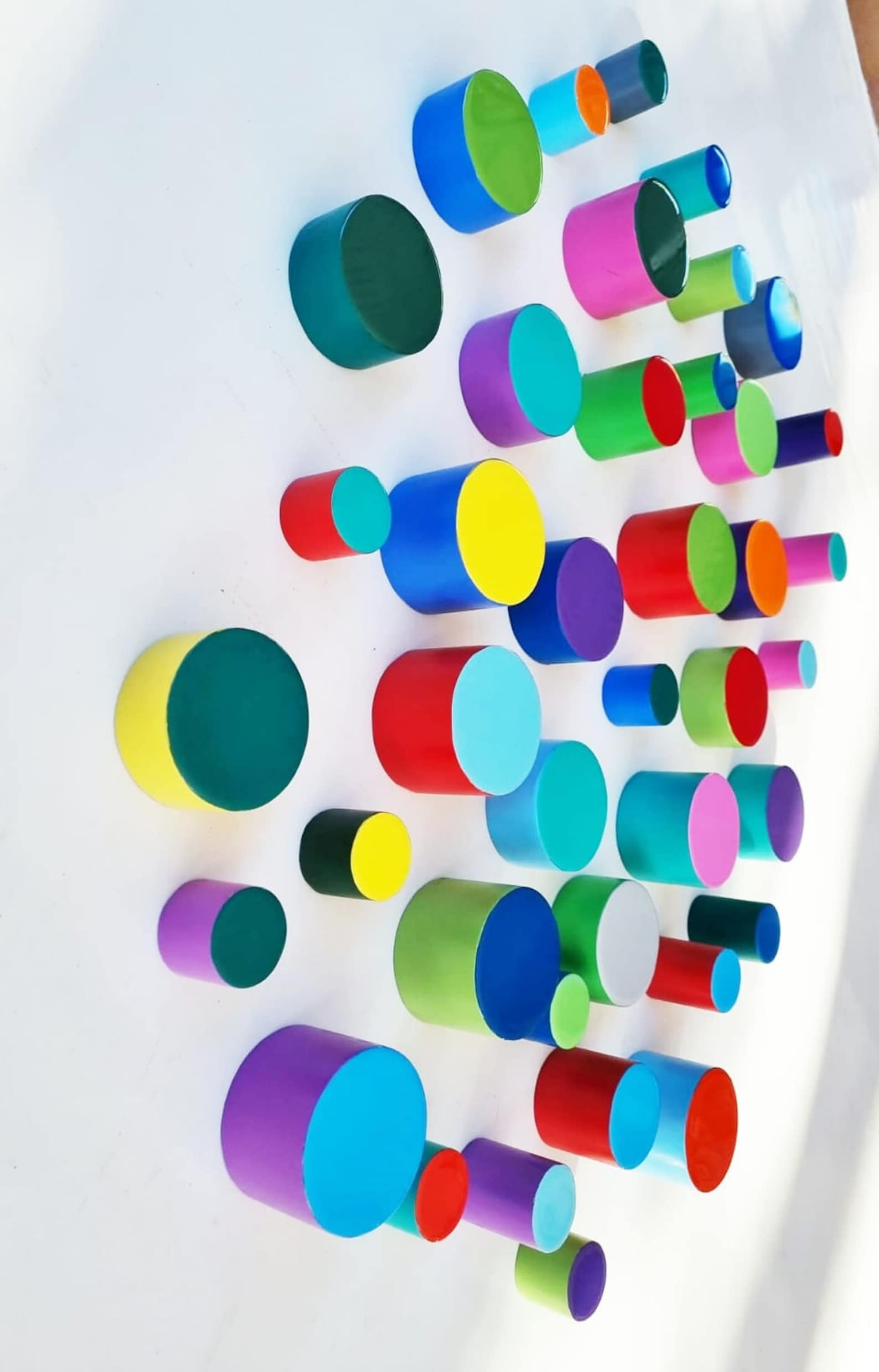 PACKS of Hand Painted Colored Cylinders With High - Etsy