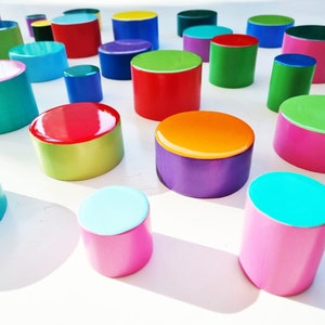PACKS of Hand Painted Colored Cylinders With High Quality,shiny Epoxy ...