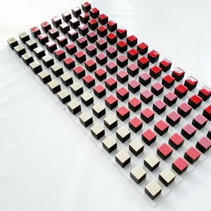 Gradient Red Wood Wall Art. Hand Painted Wood Cubes With Resin Finish ...