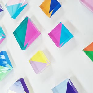 Hand-painted Acrylic Block Wall Art: Modern 3D Sculpture - Etsy