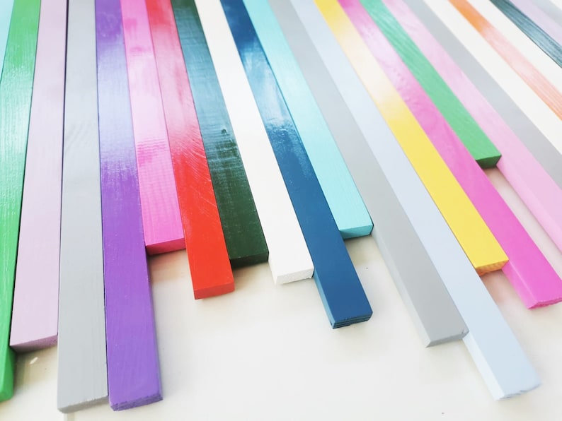 Wood Wall Art. Slats Wall Art in Happy and Bold Colors. 3D | Etsy