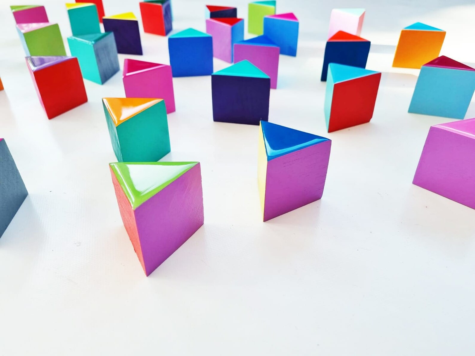 PACKS of Hand Painted Colored Triangles With High - Etsy