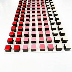 Gradient Red Wood Wall Art. Hand Painted Wood Cubes With Resin Finish ...